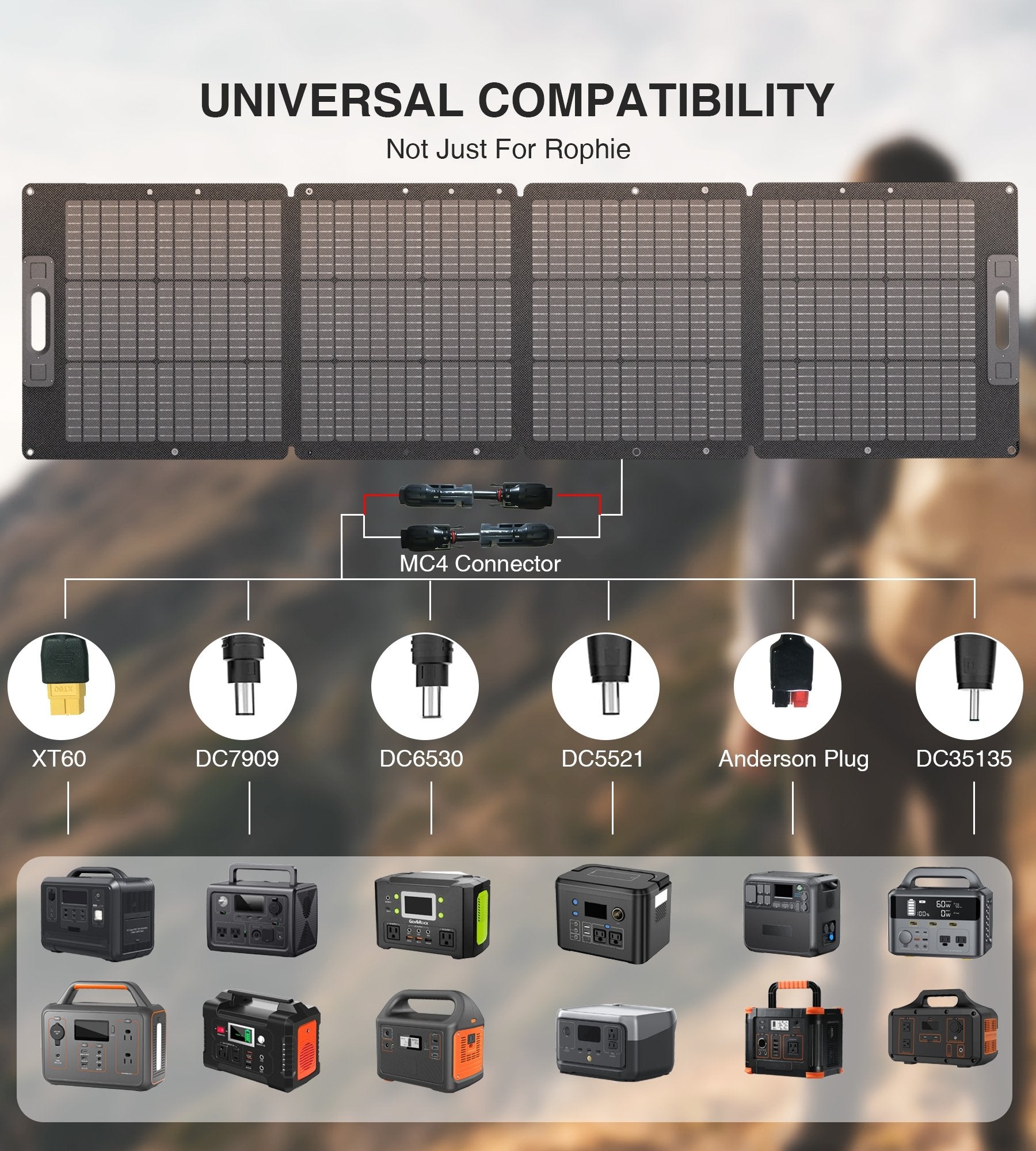 Rophie 200W Foldable Solar Panel Kit - Powerful, Portable, and Efficie