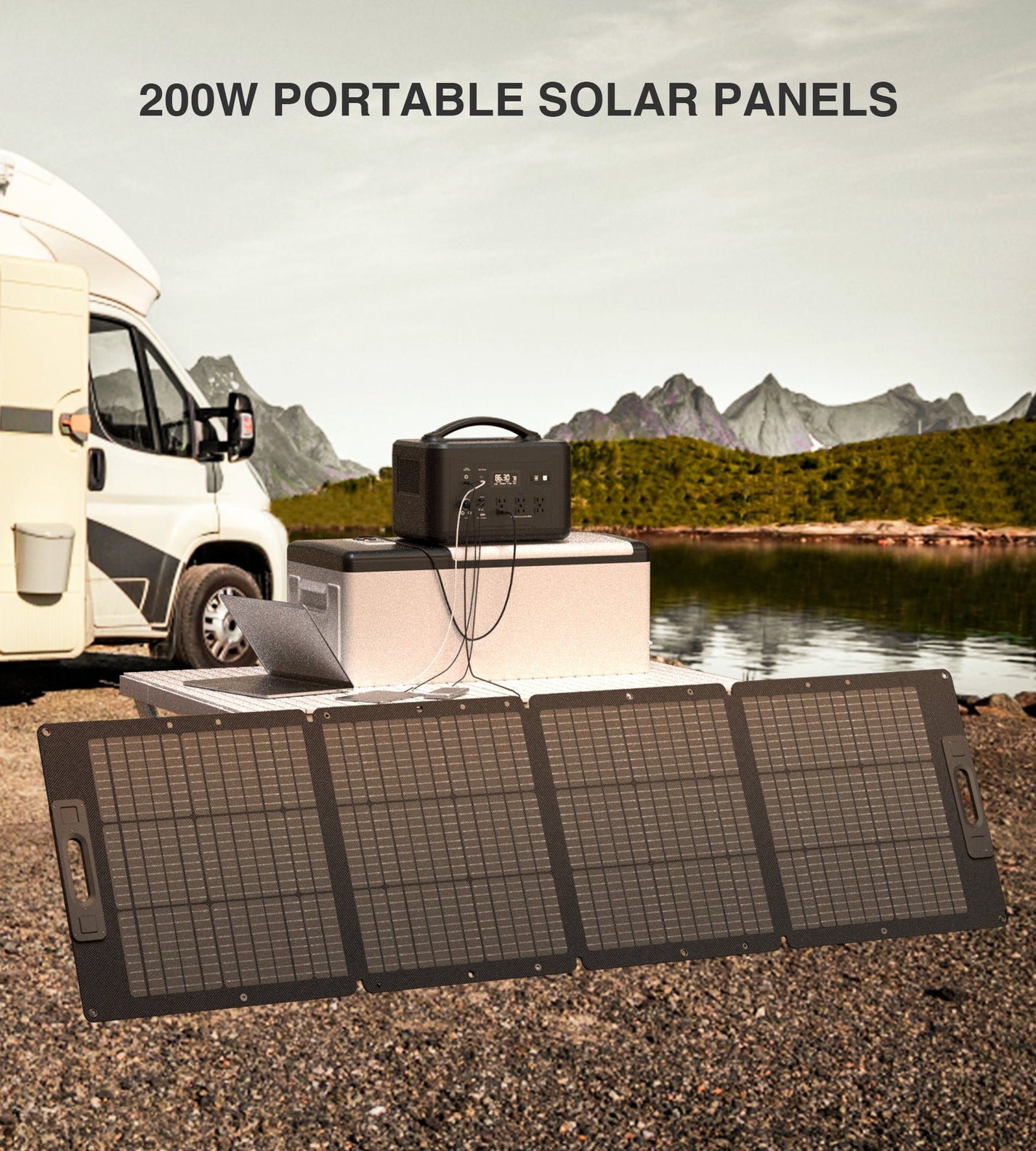Rophie 200W Foldable Solar Panel Kit - Powerful, Portable, and Efficie
